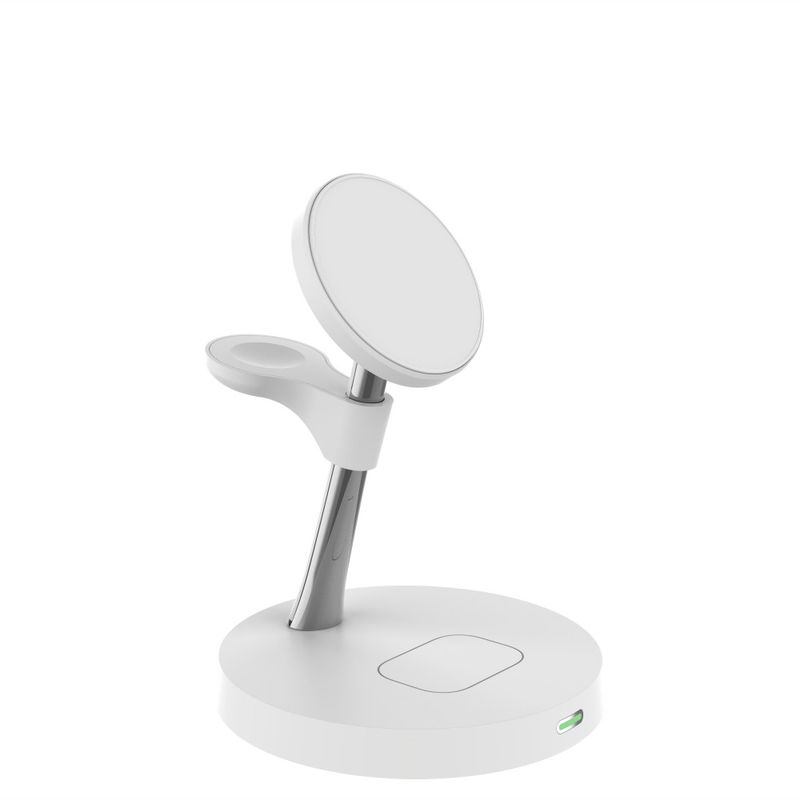 Zinc Alloy ABS Black White Magnetic Wireless Charger 15W Power 4-in-1 ...