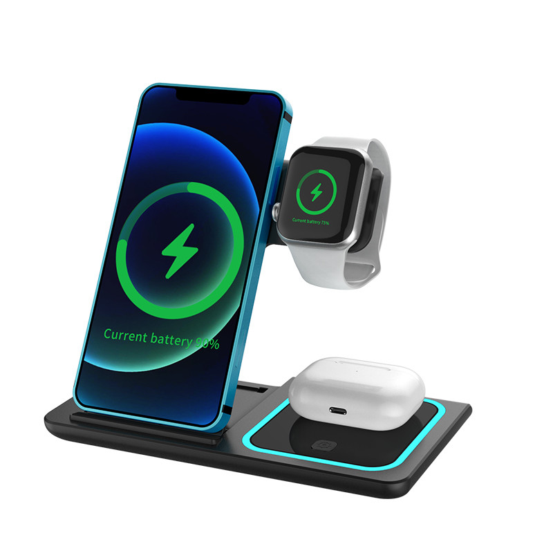 15W Portable Wireless Charger Dual Output Compatible Multiple Iphone ...