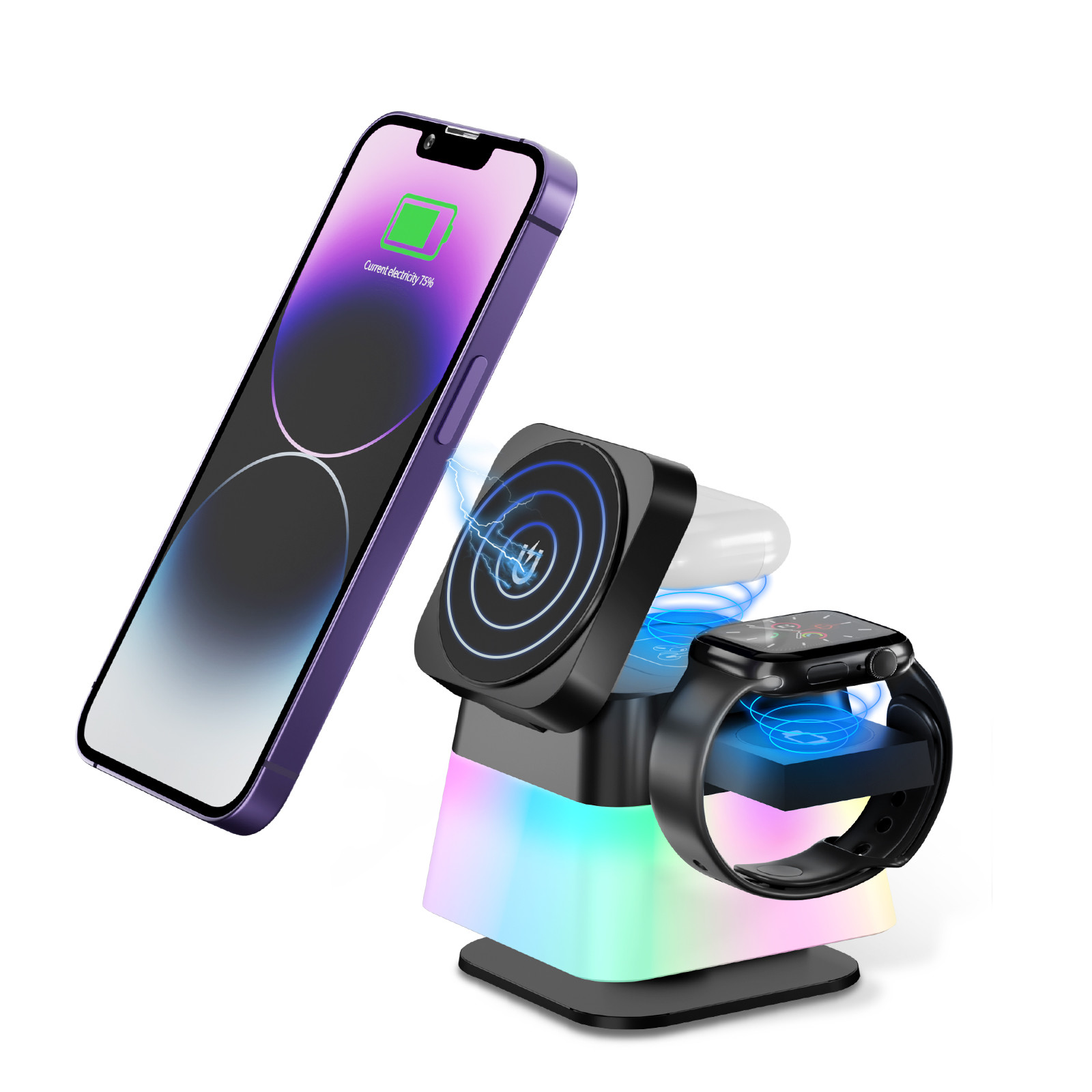 Night Light Wireless Charger For Smart Watch Charging Station With Type ...